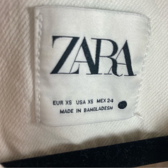 Zara | Jackets & Coats | New Zara Denim Jacket Jean Shirt White ...